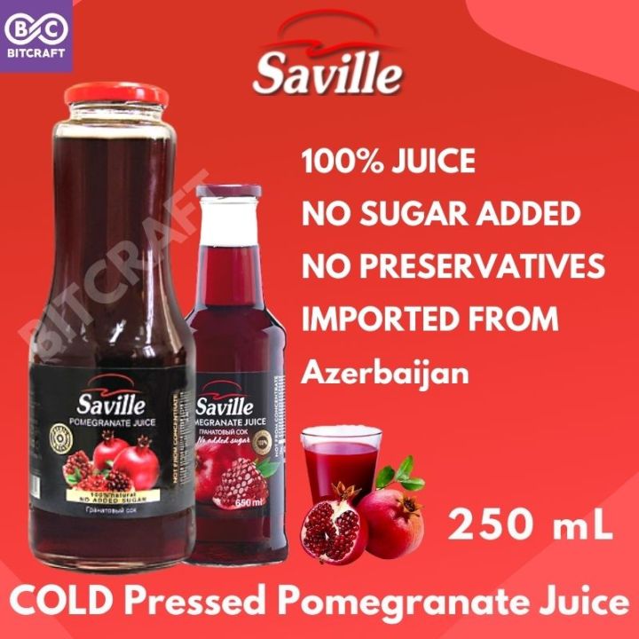 Saville Cold Pressed 100% Pomegranate Juice 250ml No Sugar Imported ...