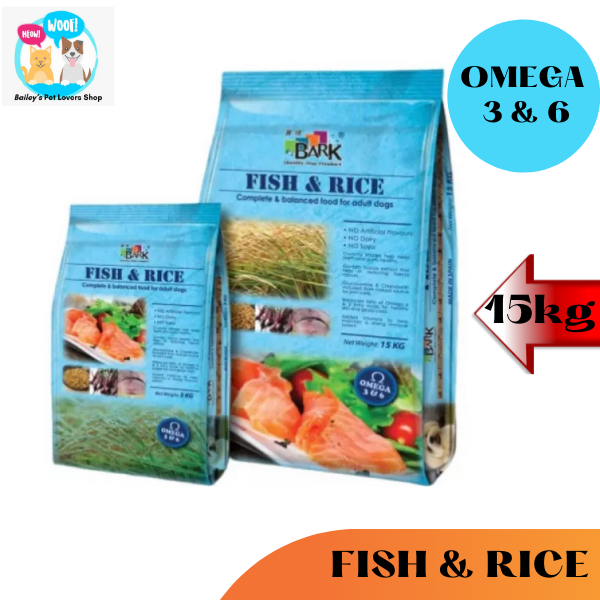 Bark Fish & Rice All Life Stage Dog Food 15kg | Lazada