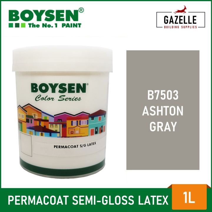 Boysen Color Series Permacoat Semi-Gloss Latex Ashton Gray B7503 ...