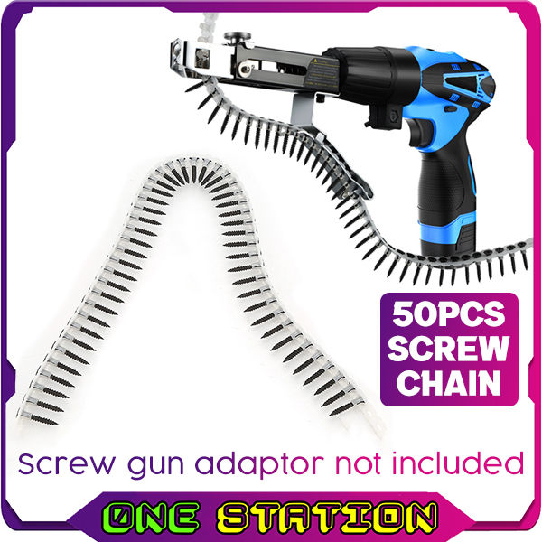 50PCS NAIL SCREW CHAIN ONLY FOR AUTOMATIC CHAIN SCREW GUN ADAPTOR ...