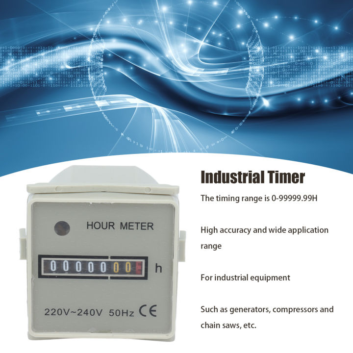 Hour Meter Hours Counter 220‑240V 0.3W for Generators for Compressors ...