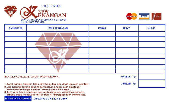 Nota / Kwitansi Custom 1 ply 2 ply/ Free Design | Lazada Indonesia