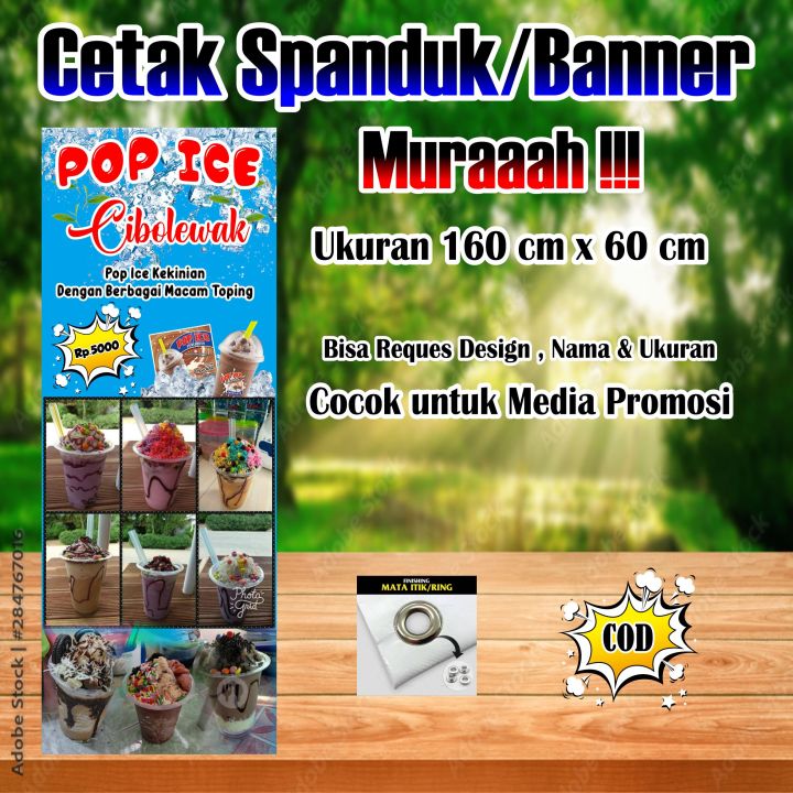 Spanduk Banner Pop Ice ukuran 160 cm x 60 cm | Lazada Indonesia
