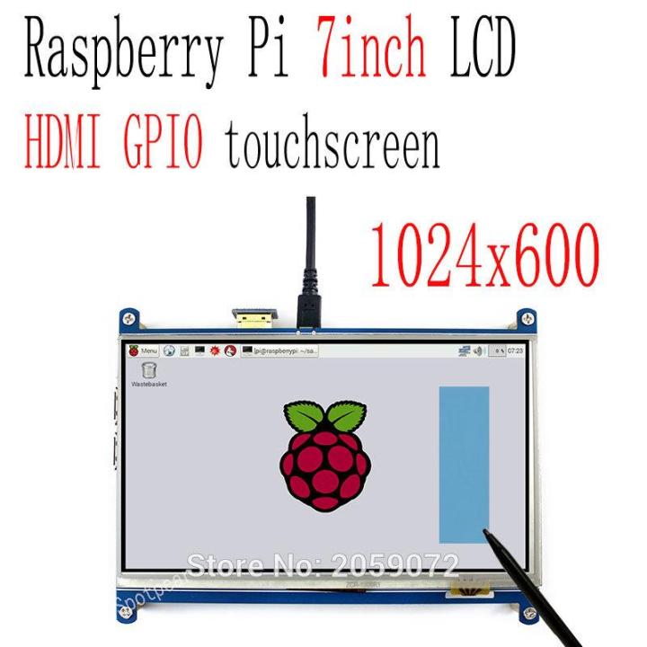 Raspberry Pi 7 Inch Lcd Resistive Touchscreen Hdmi 1024x600 7inch Tft Display Gpio Touch Screen ...