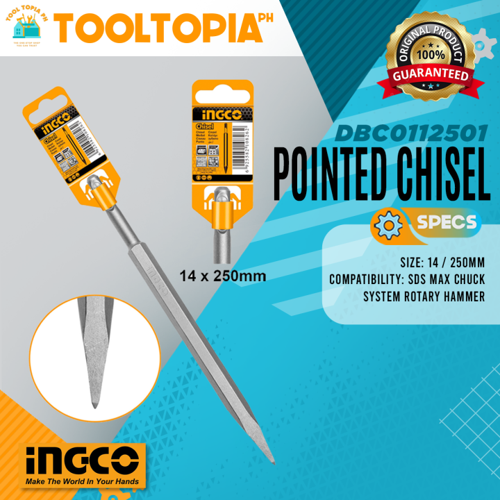 Ingco DBC0112501 SDS PLUS Pointed Chisel 14x250mm With High Quality | Lazada PH