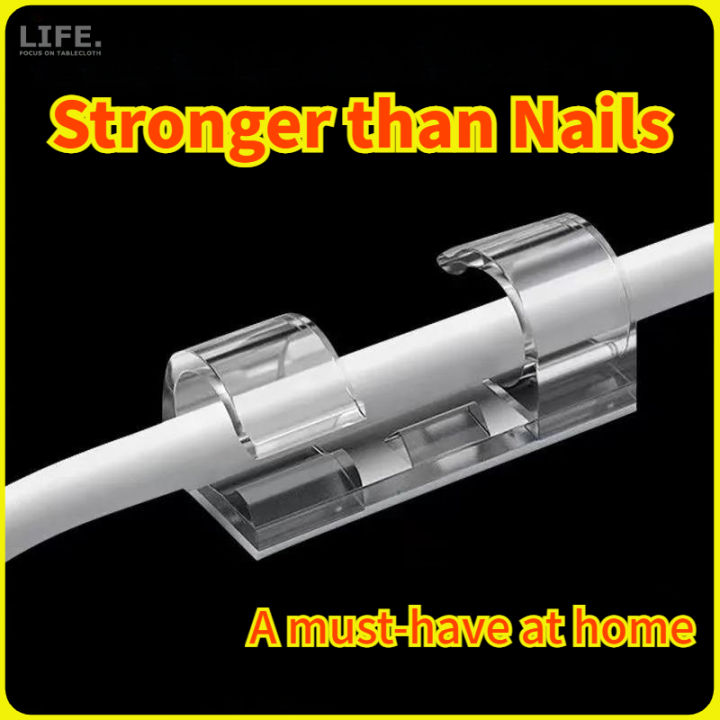 LIFE 40pcs Set No-drill Cable Manager Clip Non-marking Wire Storage ...