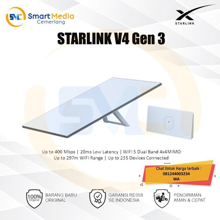Starlink V4 Gen 3 Satelite Kit Antena Wi-Fi 6 Route | Lazada Indonesia