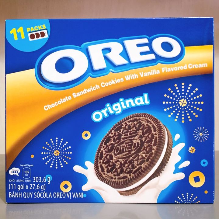 Bánh Quy Oreo Original Nhân Kem Vani Hộp 303.6g (11 Gói x 27.6g) | Lazada.vn