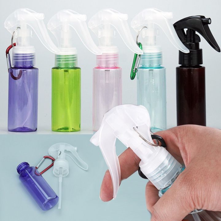 60ML Transparent Plastic Spray Bottle Trigger Spray with Carabiner Hook ...