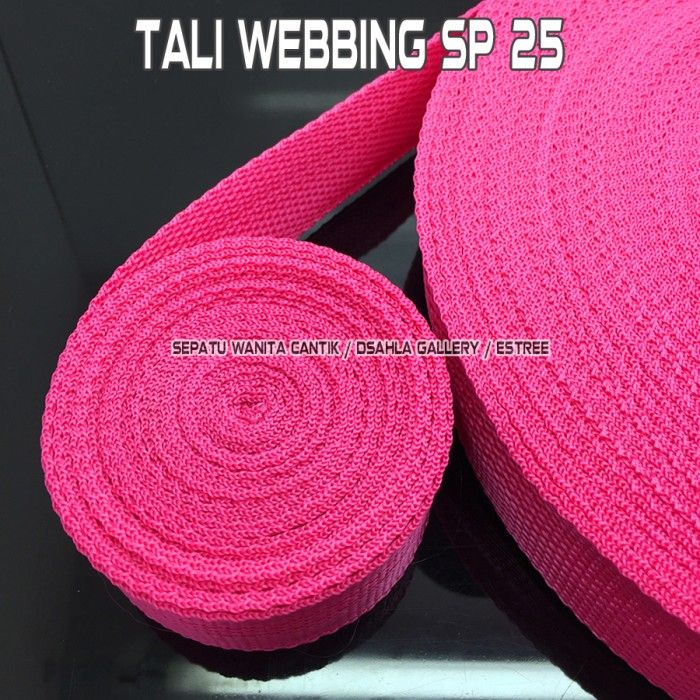 Tali Webbing Warna Pink Fanta / Tali Webing 2.5 cm Tebal Kuat/ Tali ...
