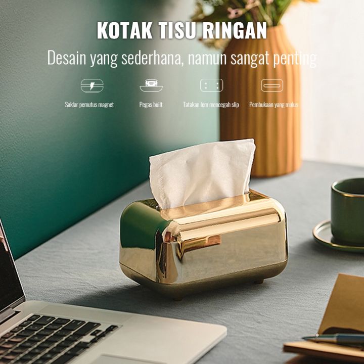 Tissue Holder Tempat Tisue Tissue Box Tissue Box Gold Kotak Tisu Tempat ...