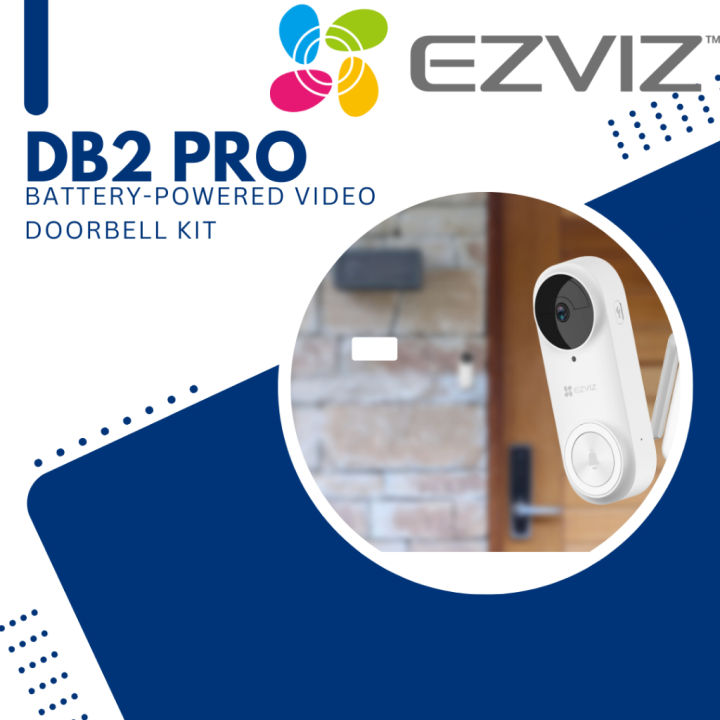 Ezviz Battery Powered Video Doorbell Kit Db2 Pro 2k Wire Free And