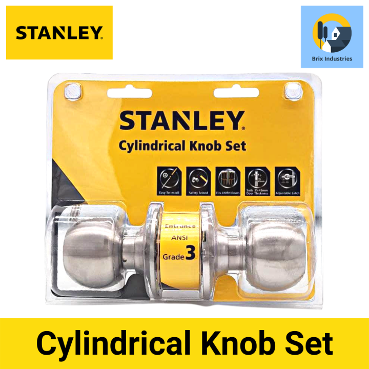 Stanley Cylindrical Knob Set Entrance Door Lock #SKCEB-32D Door Knob ...