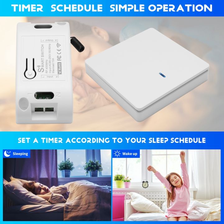 Wireless Smart Light Switch 433MHz Lighting Control Intelligent Switch ...