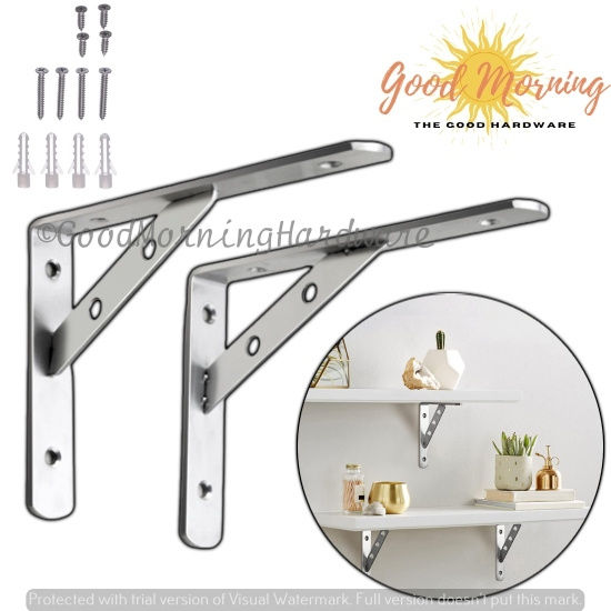 1PAIR Wall Shelf Bracket Thick Stainless Steel Triangular Bracket With ...