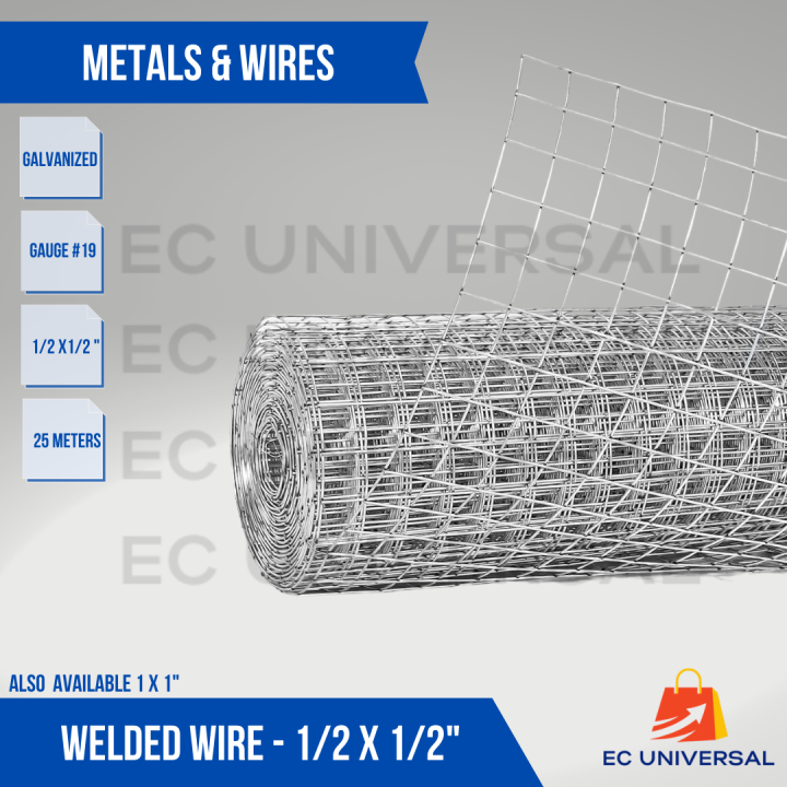 Welded Wire Mesh (1/2X1/2" Hole & 1x1" Hole) 3 & 4ft x 25 meters | EC ...