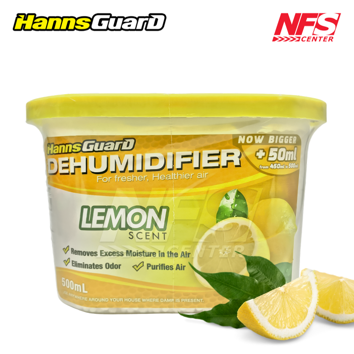 HANNS Dehumidifier Lemon Scent 500ml - Eliminates Musty Odor, Suitable ...