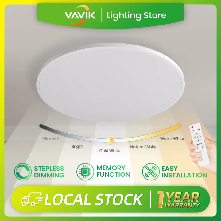 【SG Stock】 Remote Control Ceiling Light 36W 48W 3Tone Surface Ceiling ...