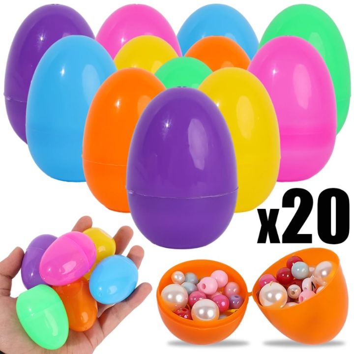 20/10Pcs 4CM Kids Durable Plastic Colorful Open Easter Fillable Eggs ...