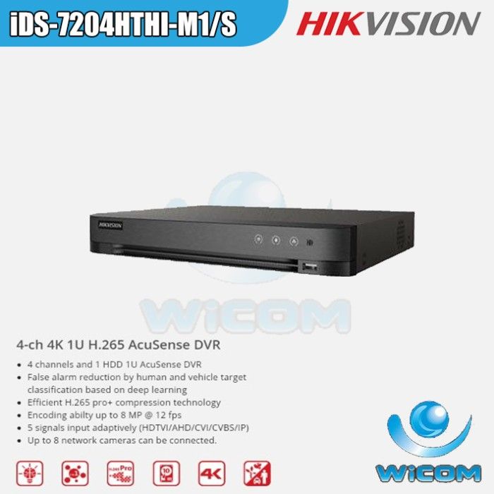 Hikvision DVR 4-ch 4K iDS-7204HTHI-M1/S | Lazada Indonesia
