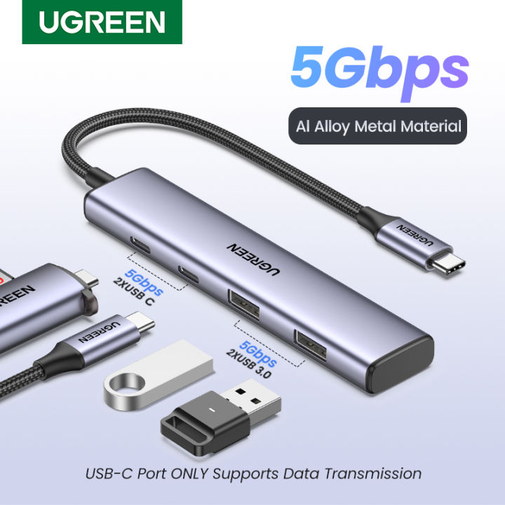 UGREEN 4 Ports with USB-C and 2 USB-A 5Gbps Data Port Aluminium Type C ...