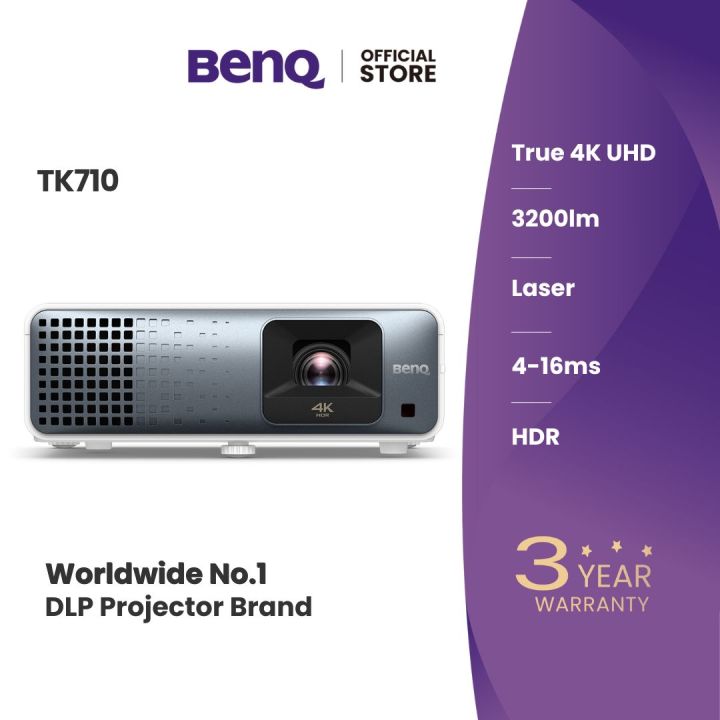 BenQ TK710 4K 3200lm Laser Casual Gaming Projector 4-16ms Input Lag (โปรเจคเตอร์, โปรเจคเตอร์ 4k ...