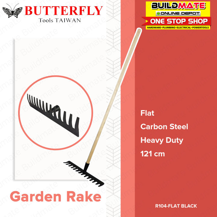 BUTTERFLY Garden Rake with Handle and Screw R104 FLAT / BLACK ...