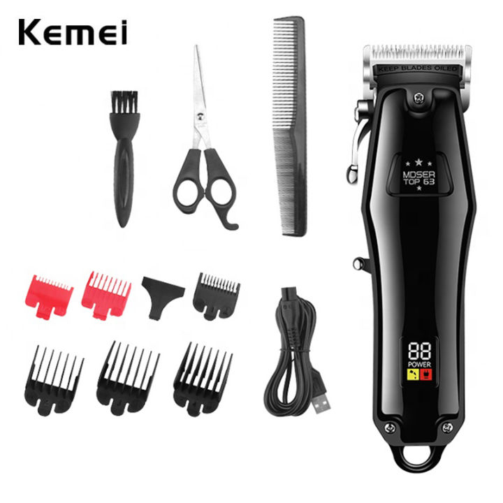 Kemei Barber Shop Electric Hair Clipper Professional Cordless Hair Trimmer Rechargeable Lithium ...