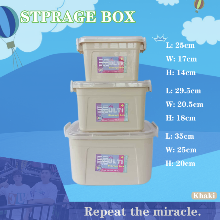 Plastic Storage Box With Handle MOCHA COLOR (Per piece ) (3 sizes ...