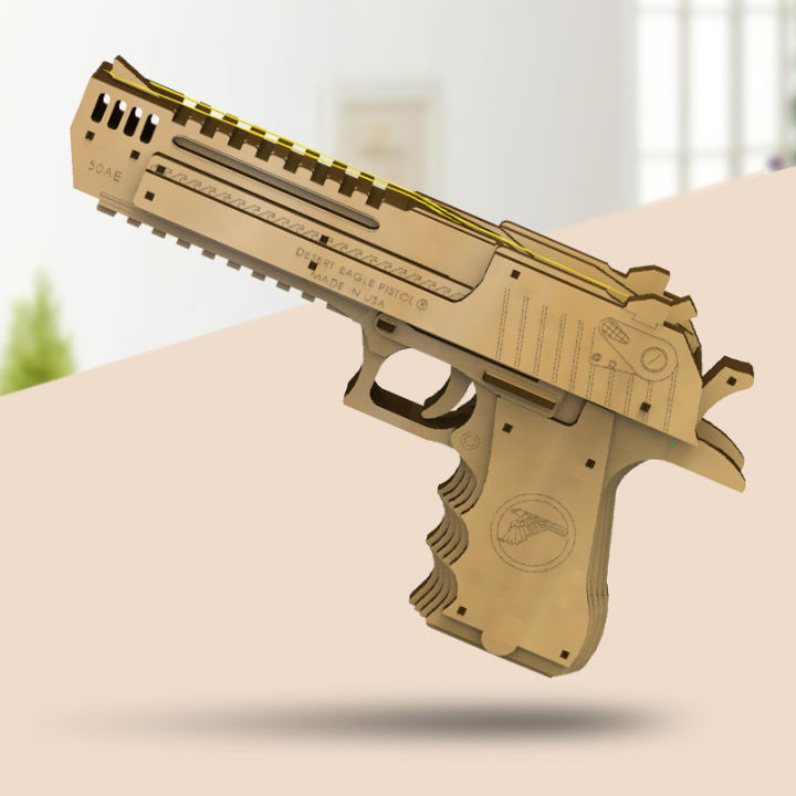 Simulation model of desert eagle DIY assembled rubber band gun toy gun ...