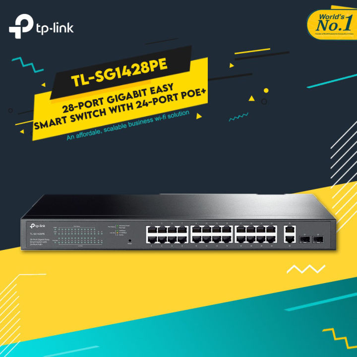tp-link TL-SG1428PE 28-Port Gigabit Easy Smart PoE Switch with 24-Port ...
