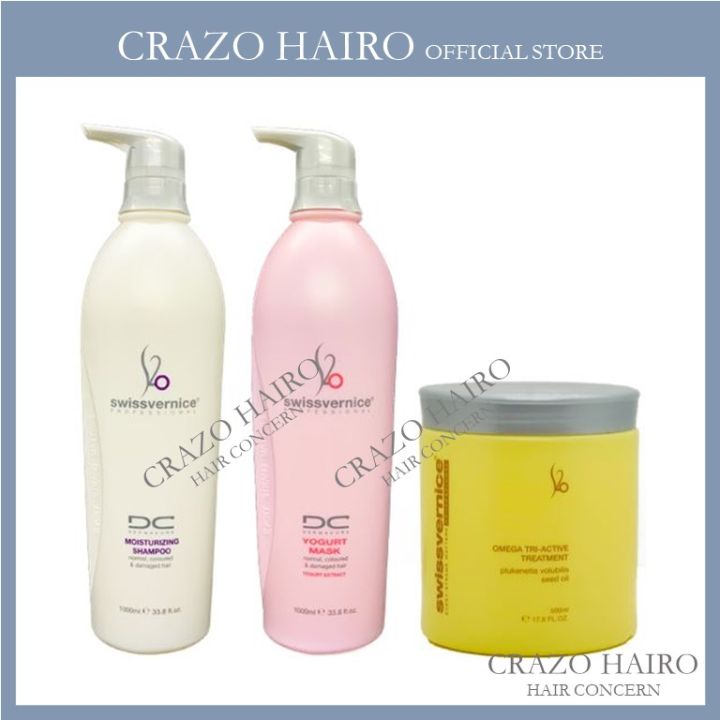 Swissvernice s2o Shampoo & Yogurt Mask 1000ml & Omega Tri Active ...