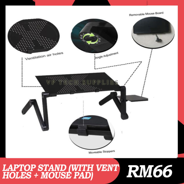 FOLDABLE LAPTOP STAND (WITH VENT HOLES +MOUSE PAD) | Lazada