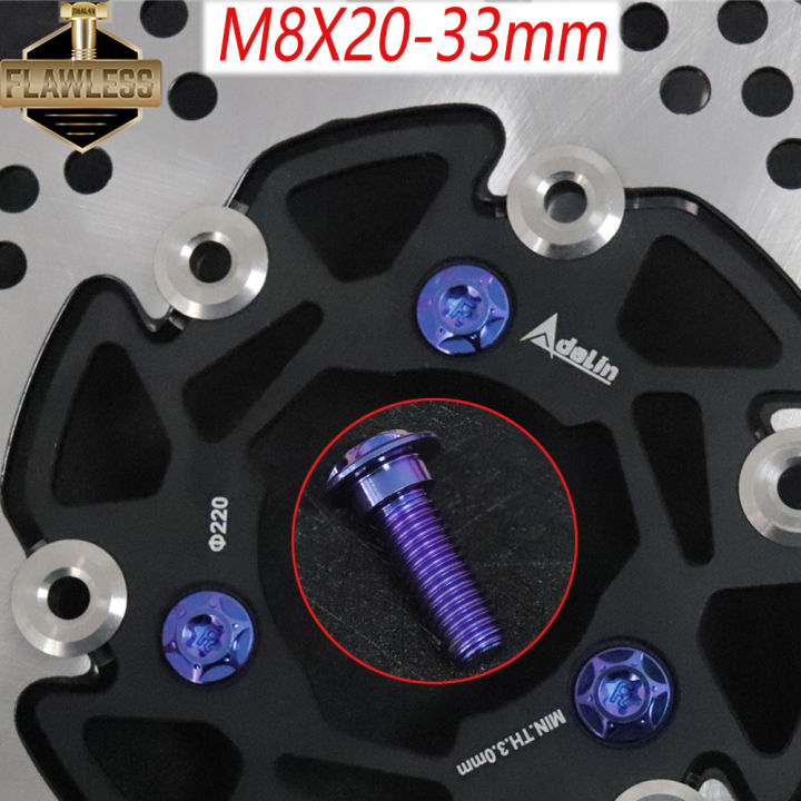 Flawless-Ti Brake Disc Titanium Bolts Nuts M8X20 25 30 33 | Lazada PH