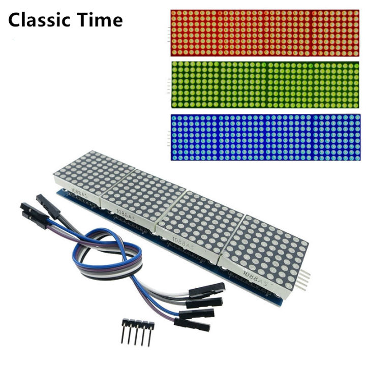 MAX7219 Dot Matrix Module Microcontroller 4 In One Display with 5P Line | Lazada