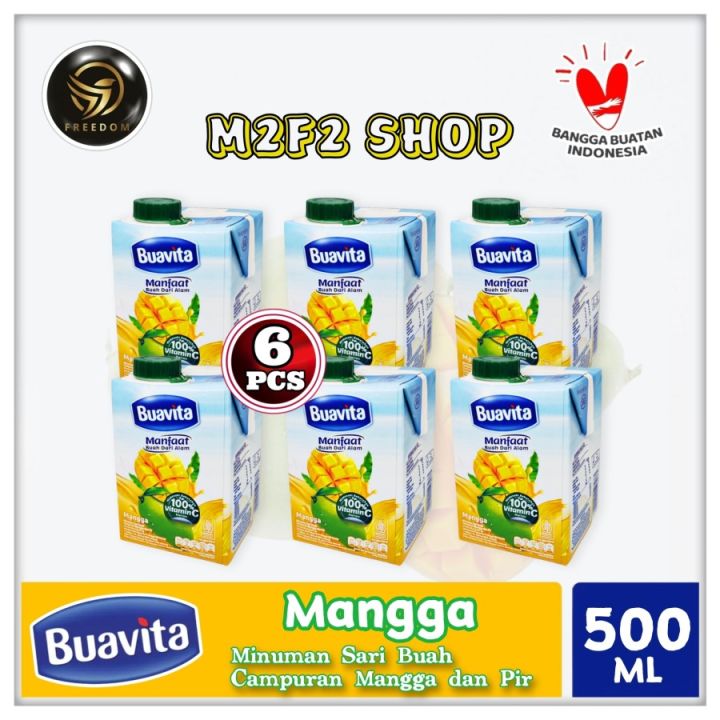 Jus Buavita Rasa Mangga Kotak | Juice Mango - 500 ml (Kemasan 6 Pcs ...