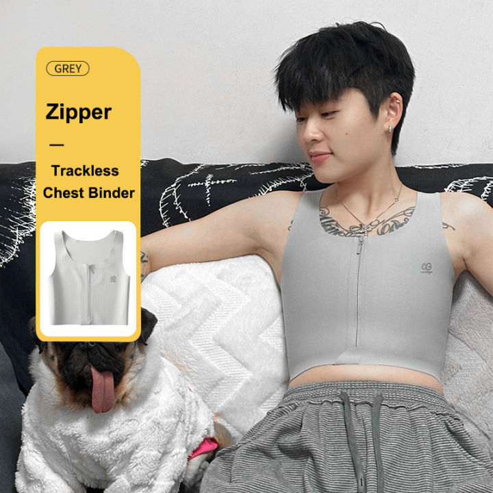 Janest Chest Binder Front Zipper Binder Chest Seamless Fabric Trans ...