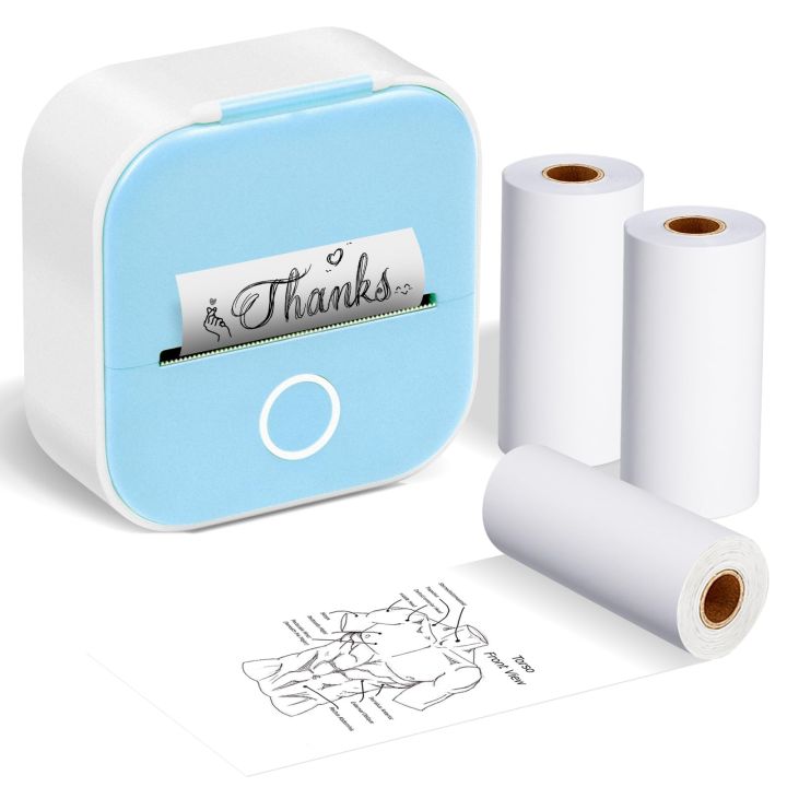 Phomemo T02 Pocket Printer with 3 Rolls Thermal Paper Mini Sticker ...