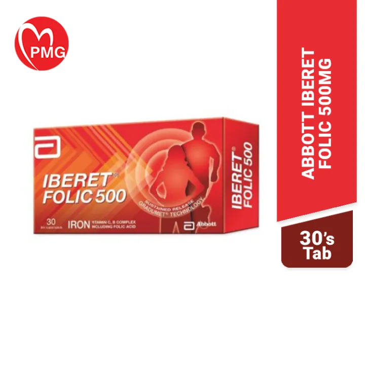 [PMG PHARMACY] Abbot Iberet Folic 500mg Tab 30'S | Lazada