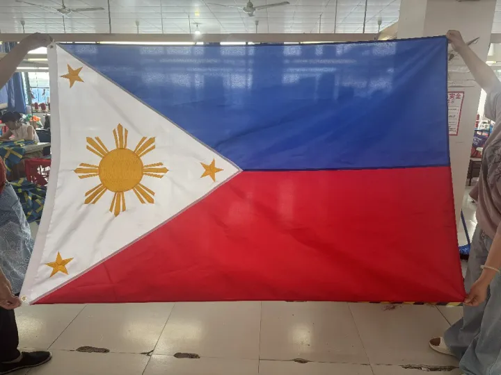 150*240 cm Embroidered Philippine Flag - Durable Indoor/Outdoor Display ...