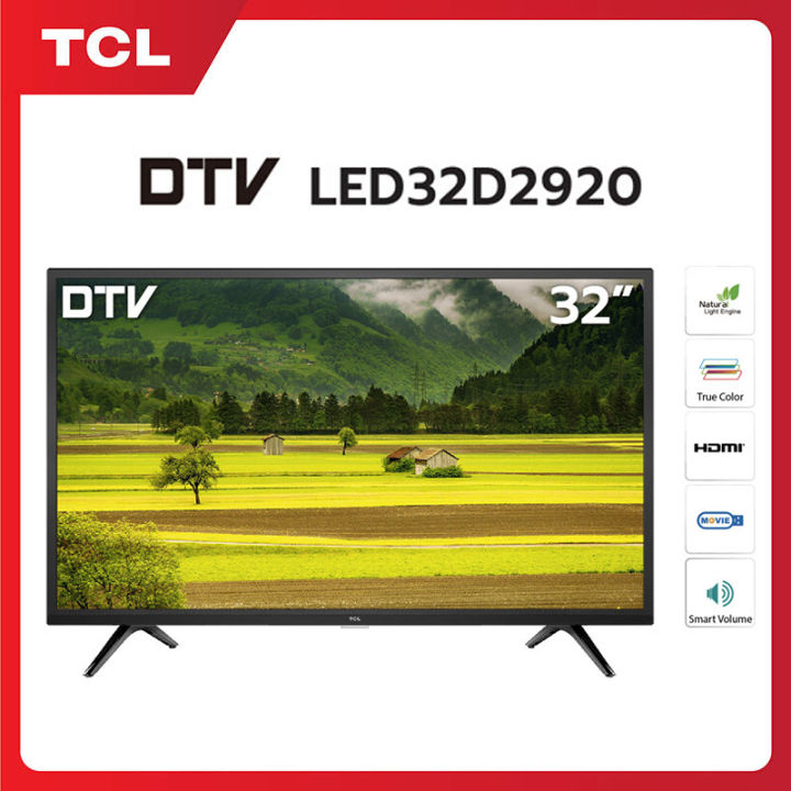TCL 32D2920 ทีวี 32 นิ้ว LED HD 720P (รุ่น 32D2920) -DVB-T2- AV In-HDMI-USB-Slim ดิจิตอลทีวี ...