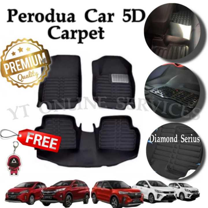 Perodua More Car Model 5D Carpet Custum Made Floor Mat Diamond Series ...