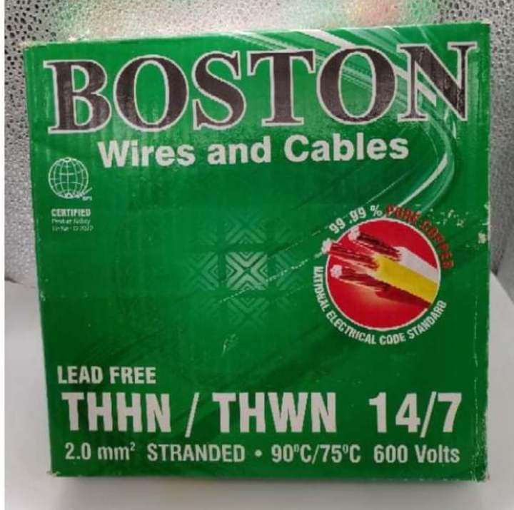 BOSTON ORIGINAL THHN 14/7 (2.0mm)STRANDED WIRE (150 meters) | Lazada PH