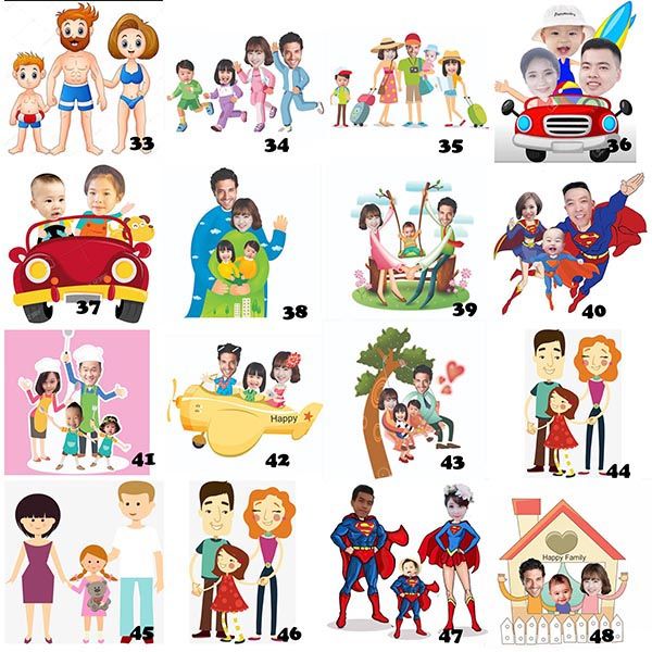 Chibi gia đình- chibi trang trí sinh nhật | Lazada.vn