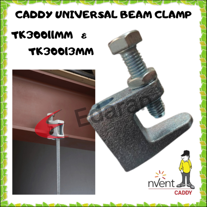 CADDY UNIVERSAL BEAM CLAMP (300M) - MAX FLANGE 19MM , STUD HOLE 11MM ...