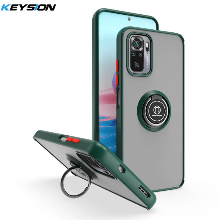 KEYSION Sarung Dof แฟชั่นสำหรับ Redmi Note 10 Pro 10 5G 10S ขาตั้งแหวน ...