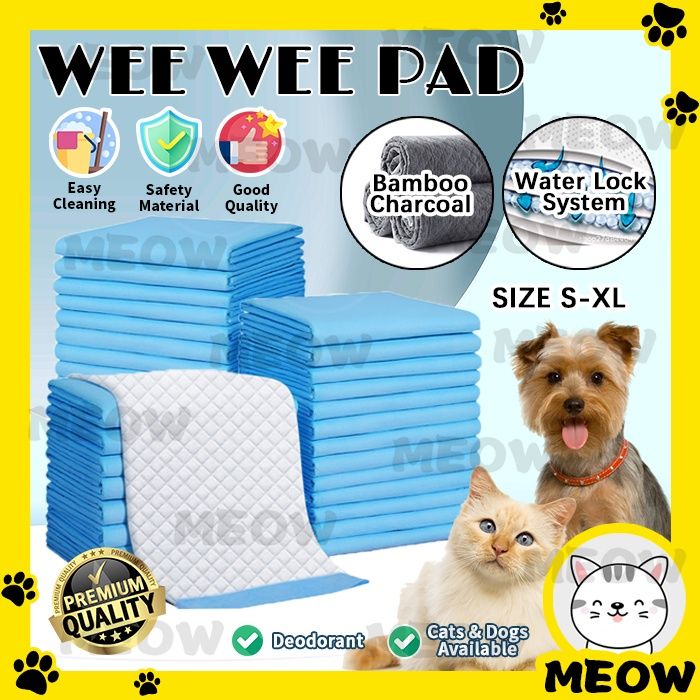 MEOW Pet Cat Diaper Pad Dog Pet Diapers Cat Diapers Wee Training Pad ...