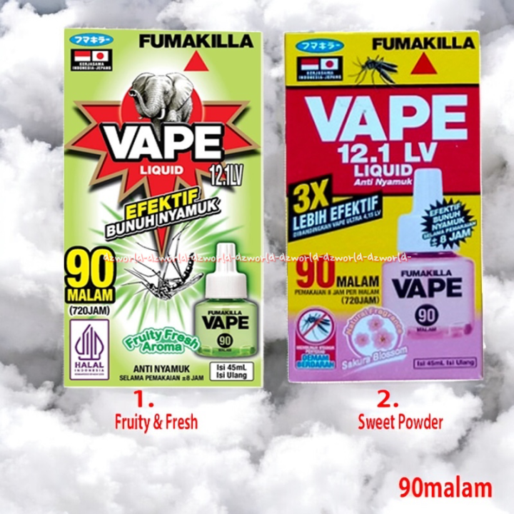 Fumakilla Vape 12.1Lv Liquid 90malam Isi Ulang Obat Nyamuk Listrik ...