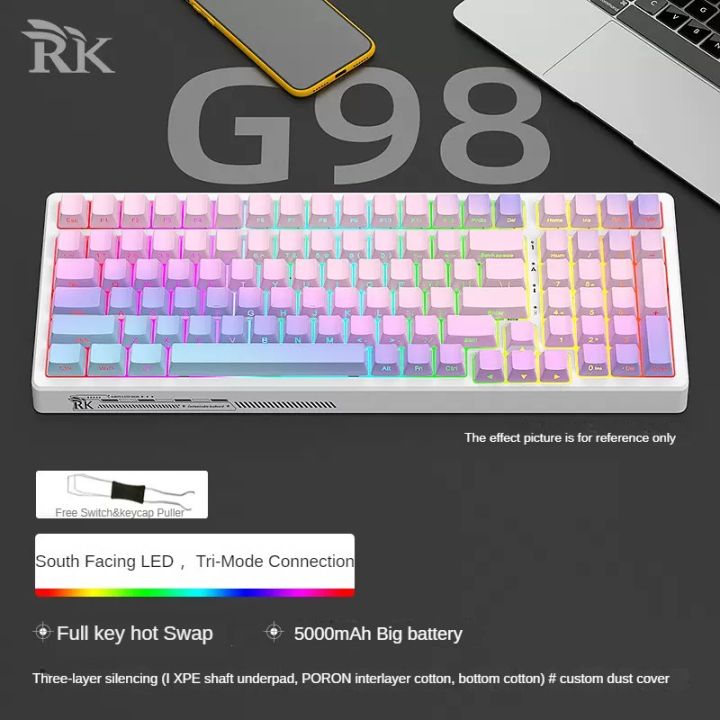 New Arrival! RK G98 Tri-Mode customized mechanical keyboard wireless 2 ...