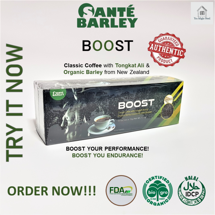 Sante Barley Boost Coffee with Tonkat Ali Authentic Organic ( 10's x 1 Box ) | Lazada PH